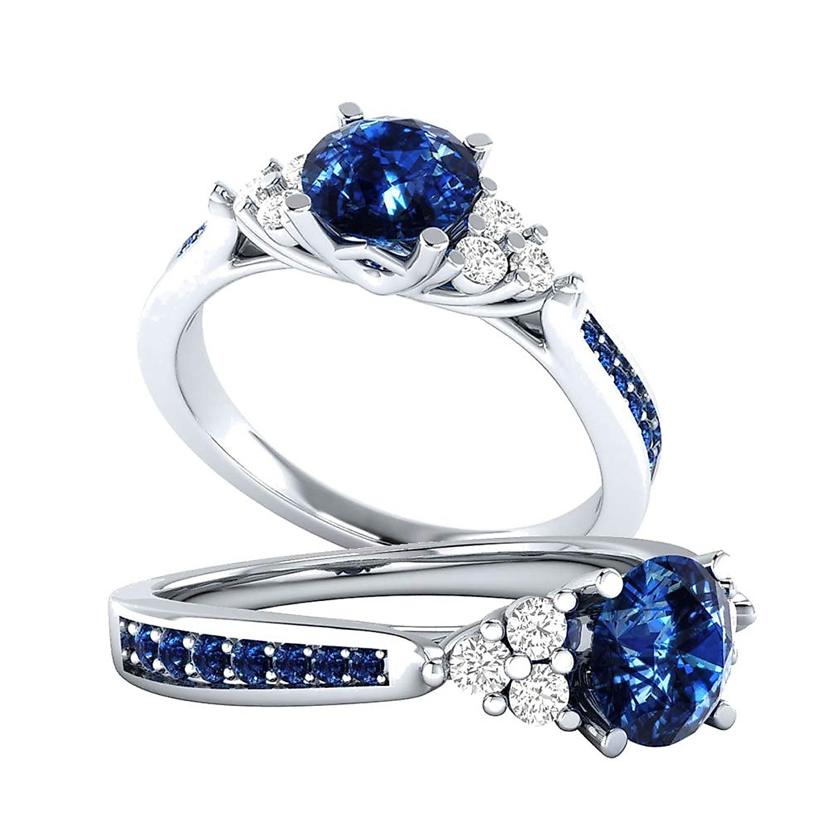 super1798 Fashion Women Shiny Zircon Inlaid Engagement Wedding Promise Ring Finger Jewelry - 10