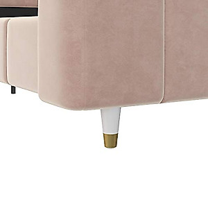 Little Seeds Valentina Kids' Full Upholstered Bed, Pink Velvet