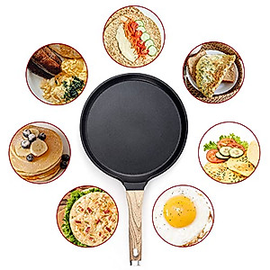 Sakuchi 11 Inch Induction Crepe Pan, Nonstick Dosa Pan for Stove Tops, Tortilla Pan for Glass Cooktop, Tawa Pan for Roti, Compatible with All Stovetops (Gas, Electric & Induction), PFOA Free