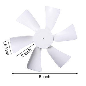 6" Replacement White RV Vent Fan Blade with 12V D-Shaft RV Vent Motor,Compatible with Heng's, Elixir, Ventline, Jensen RV