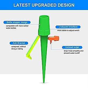 Self Watering Spikes, Adjustable Plant Watering Spikes with Slow Release Control Valve Switch, Insert Spikes Stakes, Automatic Drip Irrigation Watering Devices for Indoor and Outdoor