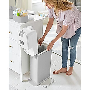 Skip Hop Diaper Pail with Dual Air-Lock, Universal Refill Bags, White