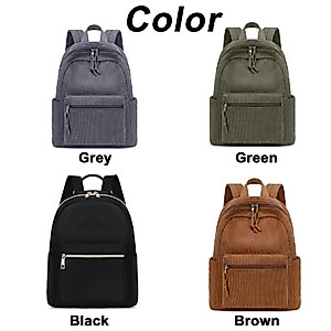 Bluboon Girls Mini Backpack Women Small Backpack Purse Teens Cute Casual School Bookbag(Corduroy Army Green)