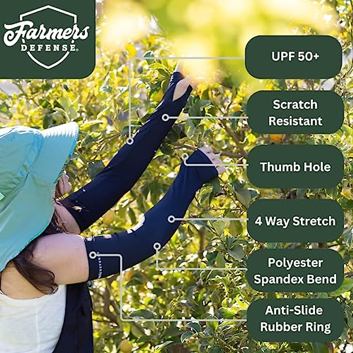 FARMER'S DEFENSE Sleeves | UV Cooling Sleeves for Sun Protection | Premium Anti-Scratch Arm Guard Sleeve for Skin - For Gardening Harvesting Sports Outdoors | Unisex | Garden Flowers S/M