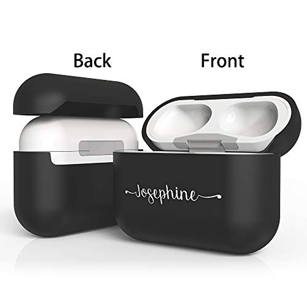 CustomCustom Personalized Protective Cover Compatible with Your Airpod Pro Case - Custom Name Black