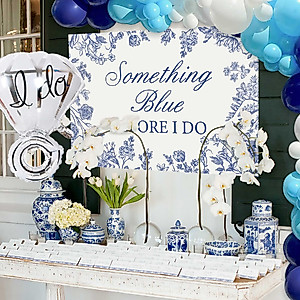 JeVenis Something Blue Before I Do Backrdrop for Women Something Blue Bridal Shower Decoration Banner Blue Bridal Shower Bachelorette Engagement Wedding Party