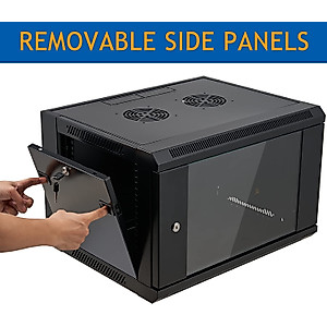 6U Wall Mount Server Cabinet Network Rack Enclosure Locking Glass Door by Tedgetal