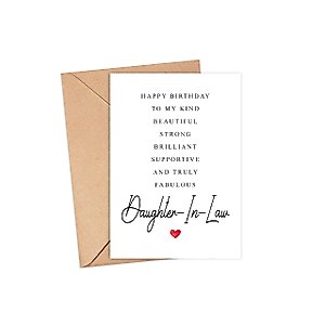 Averaze Daughter-In-Law Birthday Card Poem - Amazing Gift Special For Daughter-In-Law, 5 x 7 inches