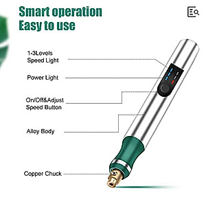 Electric Engraving Pen with 36 Stencils,25W Cordless Etching Engraving Tool with 35bits,USB Rechargeable Mini Micro Professional Engraver Machines for Jewelry Wood Metal Glass Stone Plastic