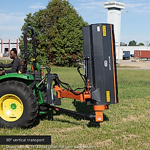 Titan Attachments 86" Offset Flail Ditch Bank Mower, Mowing Attachment for Tractors and Loaders, Cat 2, 3-Point Hitch