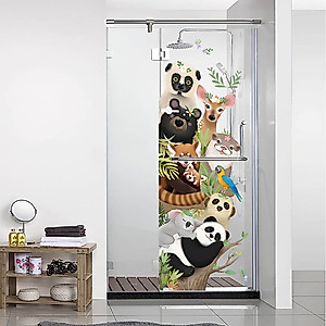 Supzone Jungle Animal Wall Decal Cartoon Forest Animals Wall Stickers Monkey Koala Deer Wall Decor DIY Vinyl Mural Art for Kids Baby Nursery Bedroom Living Room Playroom