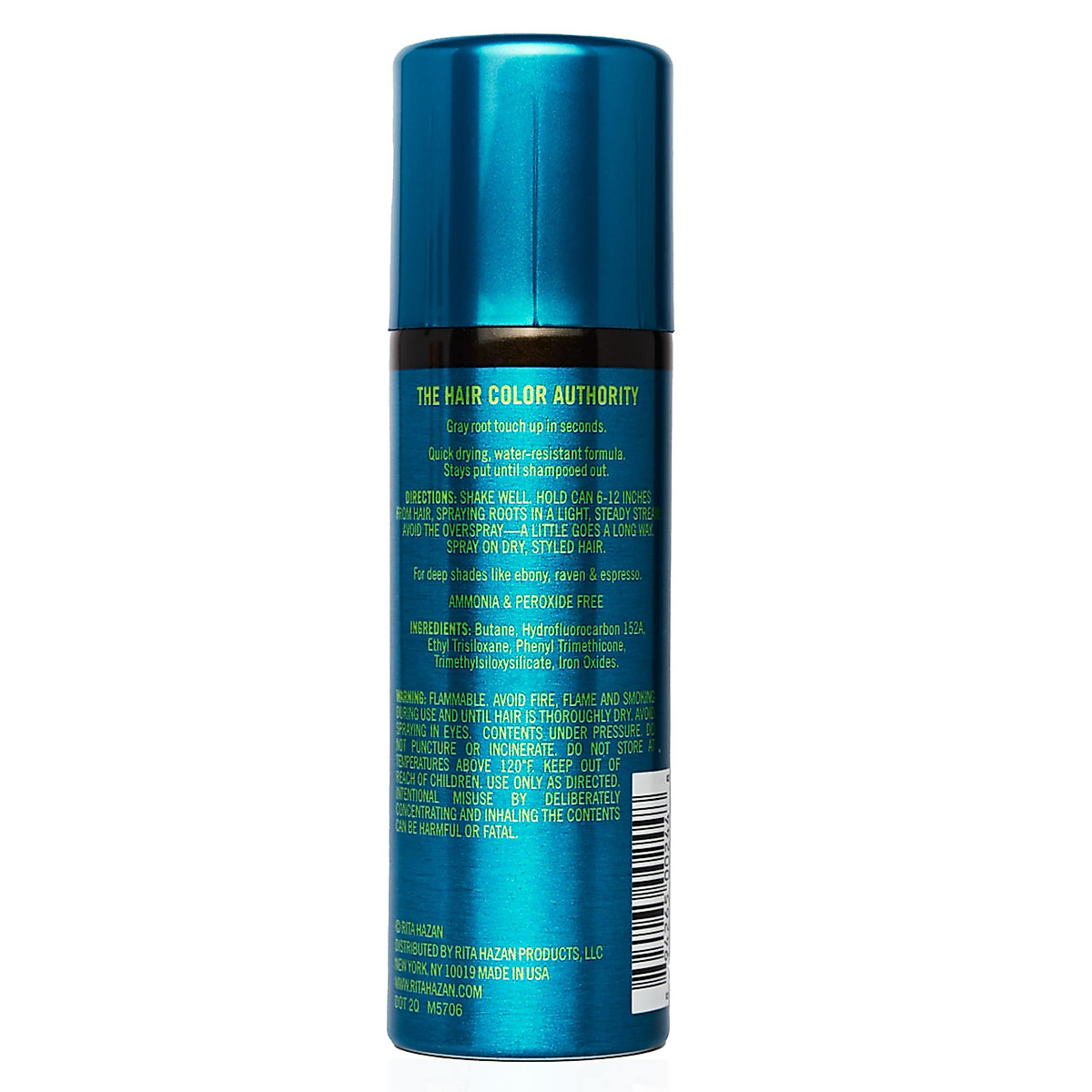 Rita Hazan Root Concealer Touch Up Spray - Instant Spray To Cover Up Roots - Quick Drying, Water-Resistant Formula - Temporary Hair Color Spray for Gray Roots - 2 oz. Root Spray Dark Brown/Black