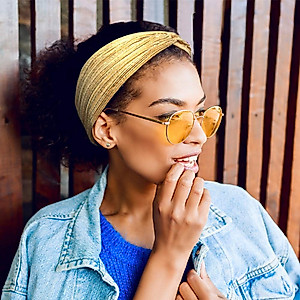 Hisight 3 Pcs Fashion Wrinkle Elasticity Metallic Big Bowknot Baby Headband Hair Bow Band Accessories Headwear Women and Girls Headband, Fashion Design