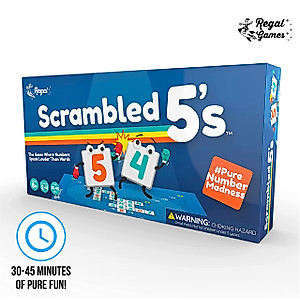 Regal Games - Scrambled 5â€™s - Fun Family-Friendly Math Game - Includes Silicone Game Mat - Ideal for 2-4 Players Ages 8+