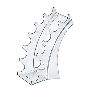 AdirOffice Horizontal 6 Slot Display Stand in Pack of 2 - Durable Acrylic Holder for Pen Makeup Brush - Organizer for Home Office & Store Use (Clear)