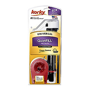 Korky 818BP QuietFILL Universal Toilet Fill Valve and Premium Flapper Easy to Install and Quiet-Made in USA, 2 Inch, Black