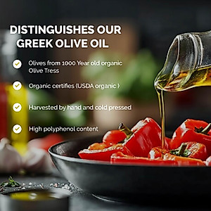 Limited Edition Greek Olive Oil Early Harvest 2022/23 Low Acidity (0.3%) Unleash the Mediterranean Flavour with our Olive Oil, Cold Pressed Organic - FDA, Non-GMO, Pure EVOO, Polyphenol Rich - 500ml
