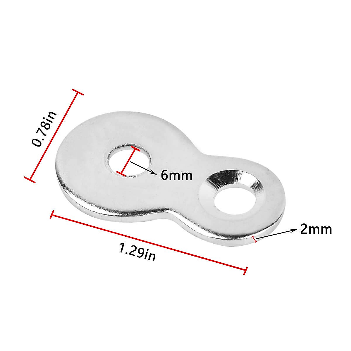 20 Pack Figure 8 Steel Desk Top Fastener Clip - Heavy Duty Figure-Eight Fasteners Clips Attaching a Table, Solid Steel, 12 Gauge