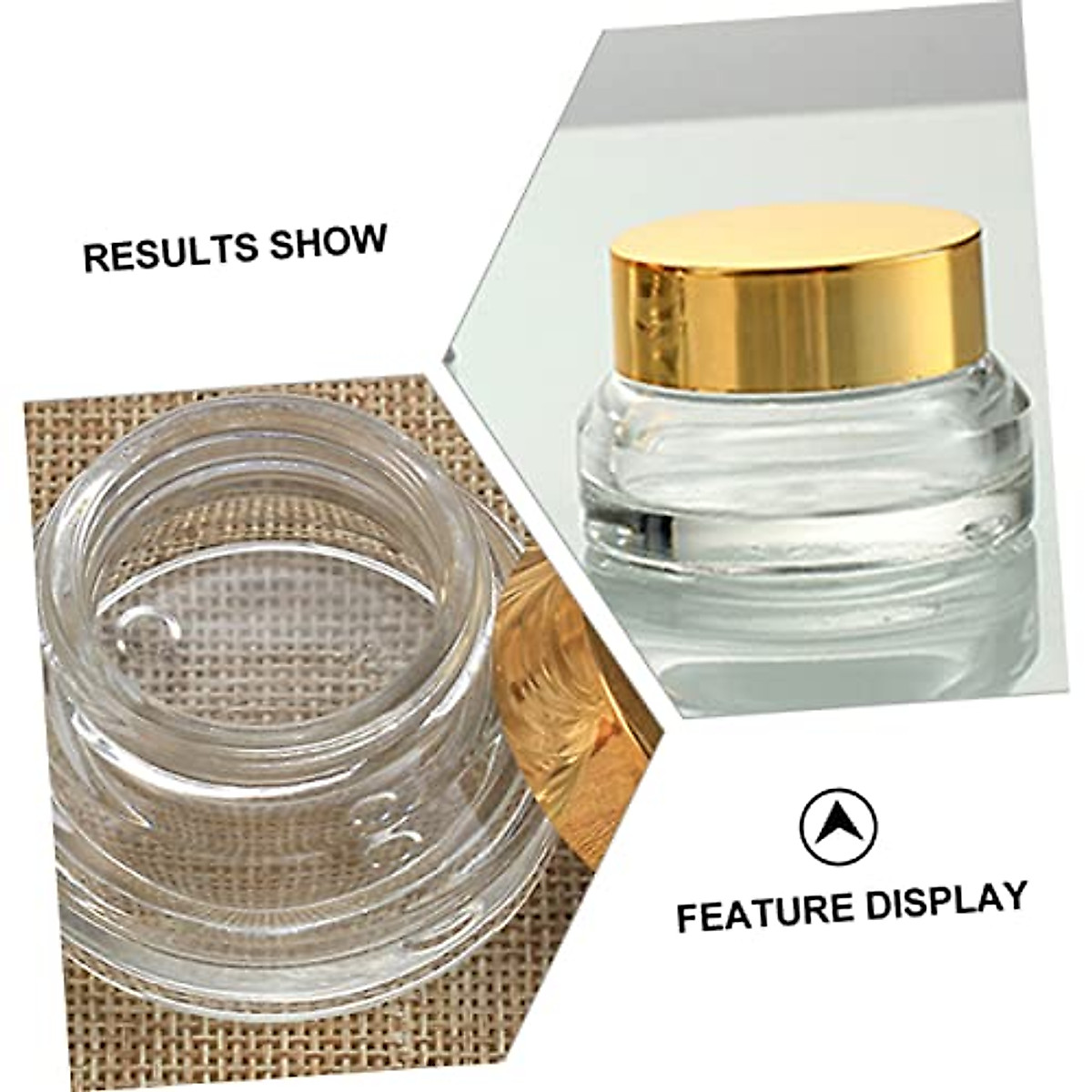 Lurrose 6pcs Container Jar Face With Bottles Facial Lip Up Lotion Glass Containers Makeup Ml Golden Small Mini Cosmetic Lids Creams Leak-proof Size for Make Shampoo Cream Samples Jars