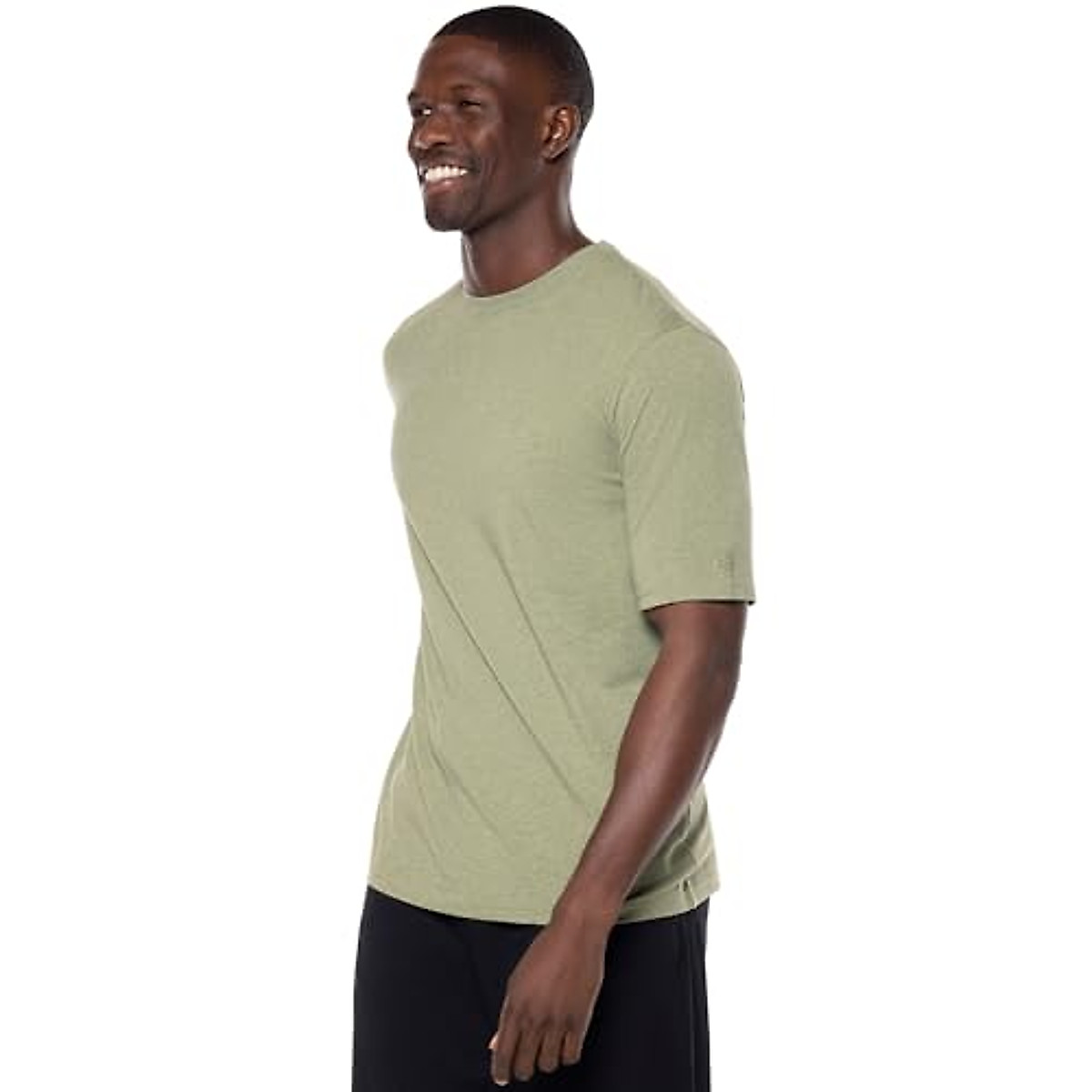 Coolibar UPF 50+ Men's Morada Everyday Short Sleeve T-Shirt - Sun Protective (Large- Light Green)