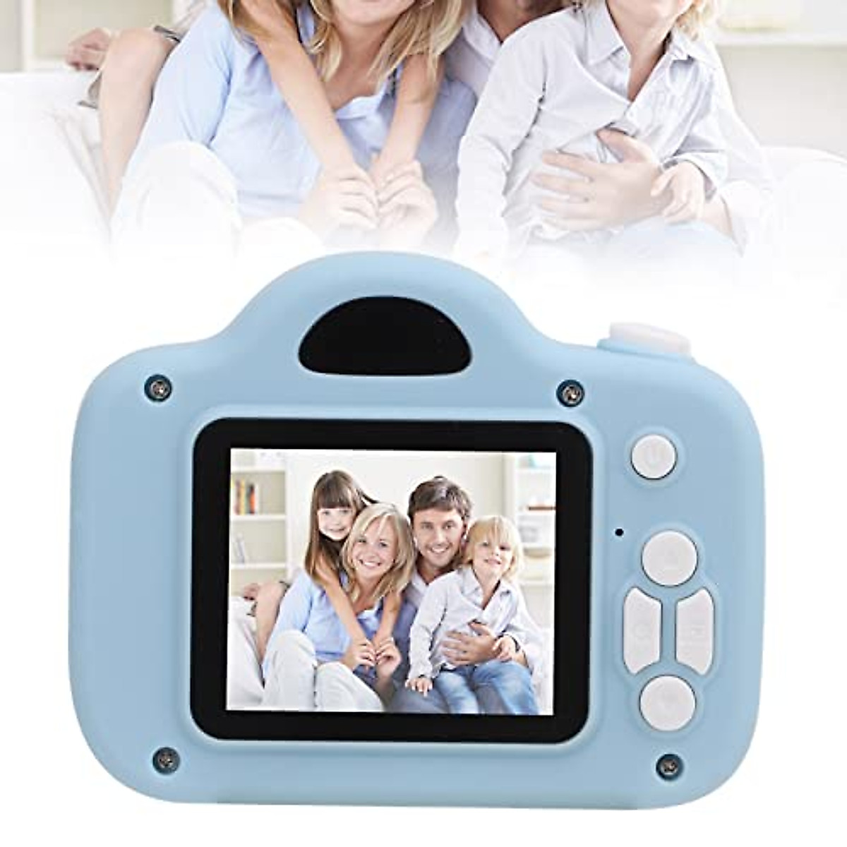 Shanrya Cartoon Child Camera, 200W Pixels Kids Camera One Key Video Recording Kids Gift for Kids(Sky Blue)