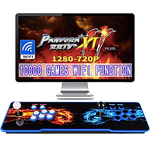 TOJASDN 10000 Games in 1 Pandora Box Arcade Game Console ， Box 3D Double Stick，WiFi Function to Add More Games，Retro Game Machine for PC & Projector & TV，1920x1080P,Favorite List,4 Players Online Game