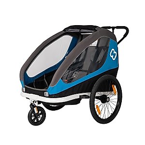 Hamax Traveller Two Seat Bike Trailer + Stroller (Black/Blue)
