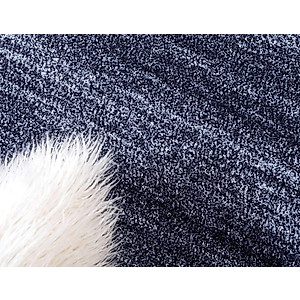 Unique Loom Del Mar Collection Area Rug - Abigail (9' x 12' Rectangle, Navy Blue/ Blue)