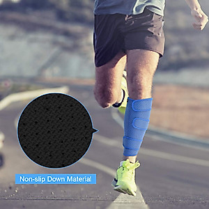 Joyzan Leg Sleeve, Adjustable Calf Compression Brace Shin Support Wrap Lower for Pain Relief from Calf Injury Sprains Running Sports Recovery for Men Women