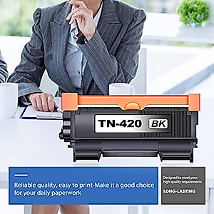 EDH Compatible TN420 TN-420 Toner Cartridge Replacement for Brother High Yield Compatible with DCP-7060D 7065DN IntelliFax-2840 MFC-7240 7365DN 7860DW HL-2220 2230 2240D 2275DW Printer (1 Pack, Black)