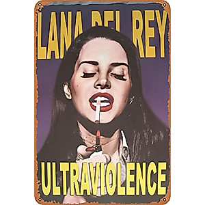 Charcasus Metal Tin Sign Lana Del Rey Ultraviolence Music Metal Poster Room Wall Bedroom Decor Wall Art 8 X 12 Inch