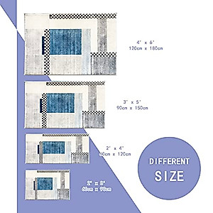 MIIUJJIR Area Rug 2x3 Ft Door Mat Geometric Washable Entryway Rug, Faux Wool Non Slip Doormat Indoor Entrance Foldable Soft Fuzzy Throw Rug Low-Pile Floor Mat Carpet Bedroom Living Room Decor