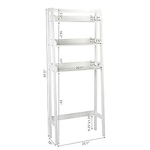 UTEX 3-Shelf Bathroom Organizer Over The Toilet, 3-Tier Bathroom Shelf Over The Toilet, Bathroom Spacesaver (White)