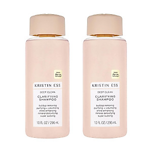 Kristin Ess Hair Deep Clean Clarifying Shampoo for Build Up, Dirt and Oil on Hair and Scalp, Cleanse + Detox Oily Hair, Vegan, 10 fl oz (Pack of 2)