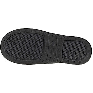 Skysole Kids Boys Fleece Clog Slippers with Rugged Outsoles Black/Grey Size 6