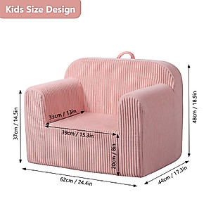 Getifun Foam Kids Sofa, Kids Armchair with Carrying Handle, Comfy Toddler Sofa Couch,Soft Toddler Armchair for Boys and Girls (Pink)