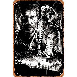 Yzixulet The Last of Us Joel and ellie Family Poster Vintage Retro Metal Sign 8x12 Inch Man Cave Home Wall Decor
