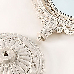 XPXKJ 7" Heart Shaped Mirror Tabletop Vanity Makeup Mirror with 3X Magnification DoubleSided Rotatable Dresser Mirror Bathroom Bedroom Dressing Beauty Mirror (HeartShaped, Beige)