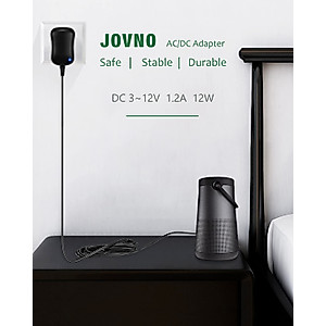 JOVNO 12W Universal AC DC Adapter Adjustable Multi-Voltage Regulated Switching Power Supply for 3V 4.5V 5V 6V 7.5V 9V 12V LED strips CCTV Motors Routers with 14 Tips 1 Reverse Polarity Converter Cable