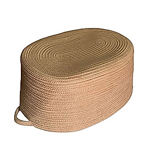 Extra Large Light Coffee Woven Cotton Rope Basket Bin for Blankets Towels Baby Toys Nursery Hamper Organizer, Collapsible Storage Laundry Baskets