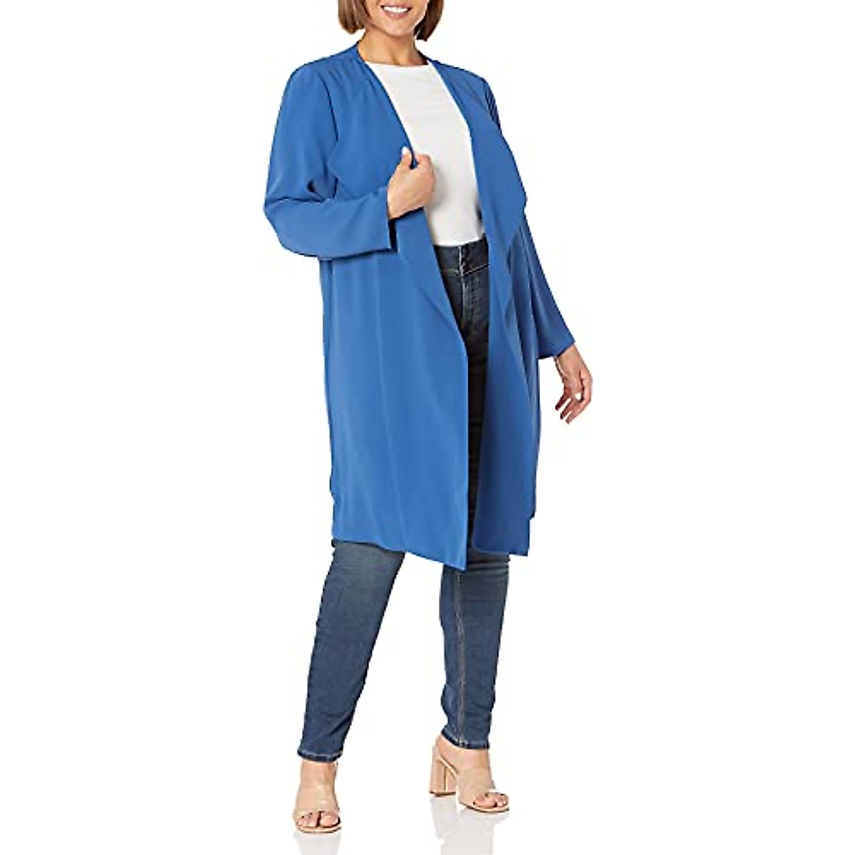 NINE WEST Women's Soft Crepe Duster, Laguna, XS