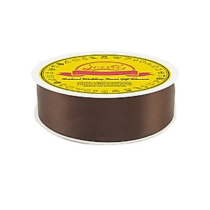 LEEQE Double Face Brown Satin Ribbon 1-1/2 inch X50 Yards Polyester Brown Ribbon for Gift Wrapping Very Suitable for Weddings Party Invitation Decorations and More