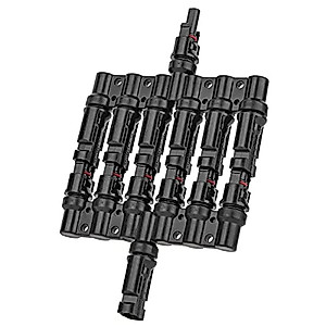1 to 6 Solar Panel Connector - 6 Way Y Branch DIY Mount Tool Solar Parallel Connector in Pair - Solar Wire Connectors for Connection Between Solar Panels
