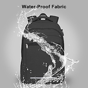 ampoock Laptop Backpack, Large Travel Laptop Backpack, 17 Inch Anti Theft Carry on Backpack for Men Women, Airline Approved Mens Backpacks for Business Hiking with USB Port, Computer Bag Gifts, Black