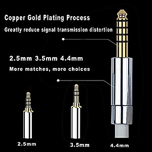 FEDAI Audio Earphone Cable 24 Core Silver Plated Replacement Cable, MMCX Detachable Earphone Cable Replacement Earphone Wire for Shure 846 535 215 315 425 MAGAOSI K5 LZA4 A5 (3.5mm, MMCX)