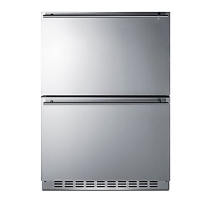 Summit Appliance ADRF244CSS 24" Wide 2-Drawer Refrigerator-Freezer, ADA Compliant, 3.32 cu.ft Capacity, Temperature Alarm, Indoor/Outdoor Compatible, Stainless Steel Drawers, Frost-free, Child Lock