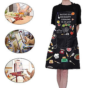 CMNIM Funny Cooking Aprons for Women Men Kitchen Aprons with Pockets Chef Apron Waterproof Master Chef Apron Cooking Lover Gifts (cooking is an art)