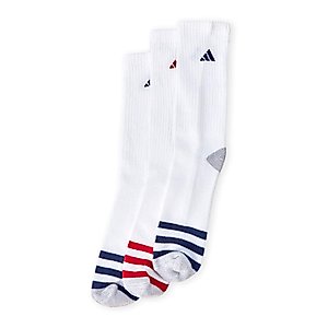 Adidas Men's Athletic Moisture Wicking Cushioned Extra Durable Crew Socks 3-Pack/ 3-Pair (Shoe Size 6-12)