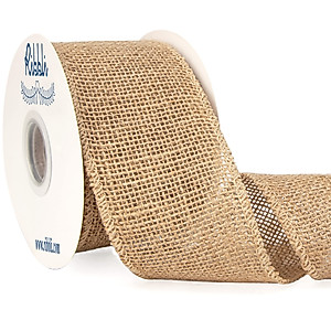 Ribbli Burlap Ribbon 3 Inch x 10 Yard,Natural Jute Ribbon for Crafts,Gift Wrapping,Wreath,Tree Decoration,Outdoor Decoration(Non-Wired)