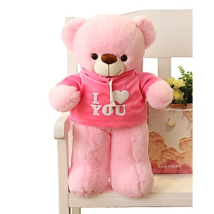 YESGIRL 22.8 inch Large Pink Teddy Bear Valentines Day Stuffed Animal, Soft Stuffed Bear Plush Toy for Her, Birthday Gifts for Girlfriend, Boyfriend, Kids, Boys and Girls